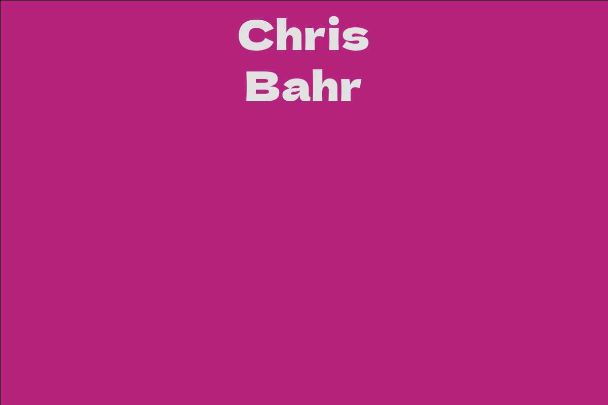 Chris Bahr - Facts, Bio, Career, Net Worth | AidWiki