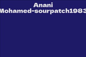 Anani Mohamed-sourpatch1983 - Facts, Bio, Career, Net Worth | AidWiki