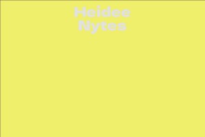 Heidee Nytes - Facts, Bio, Career, Net Worth | AidWiki
