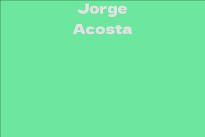 Jorge Acosta - Facts, Bio, Career, Net Worth | AidWiki