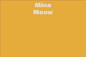Mina Meow - Facts, Bio, Career, Net Worth | AidWiki